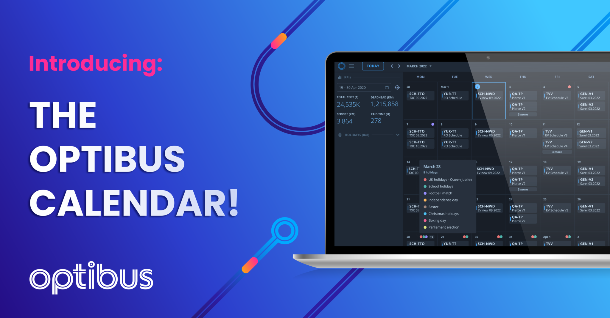 Gain Advanced Visibility into Service Plans with Optibus’ Calendar